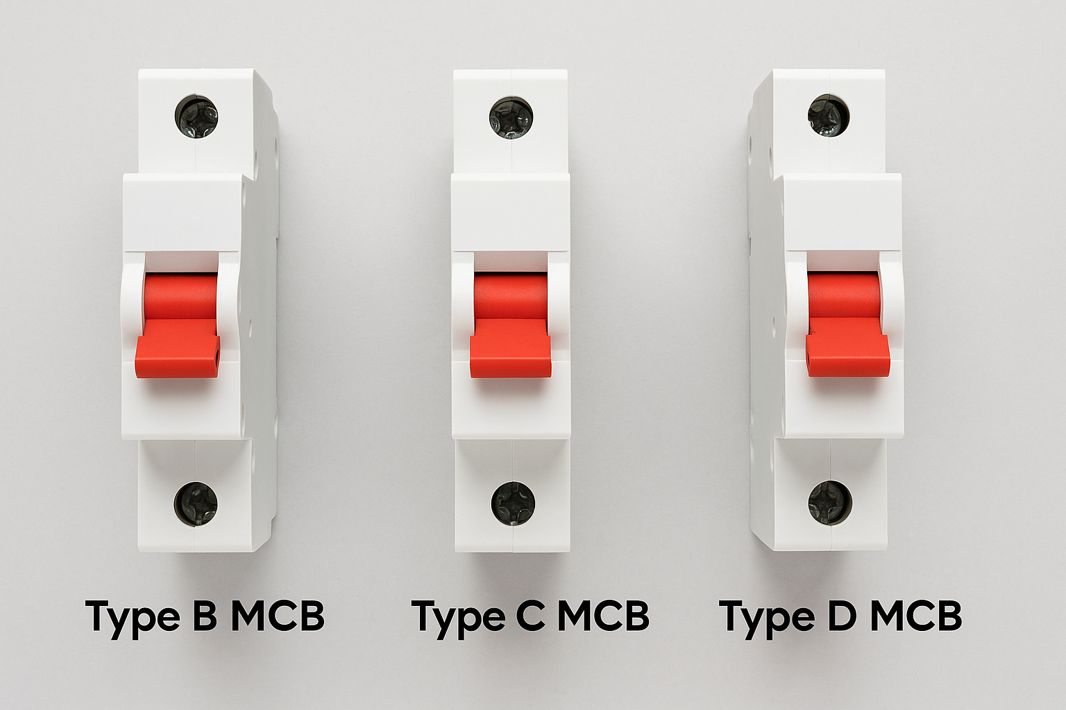 Key Differences And Best Uses Of Type B,C & D MCBs Explained